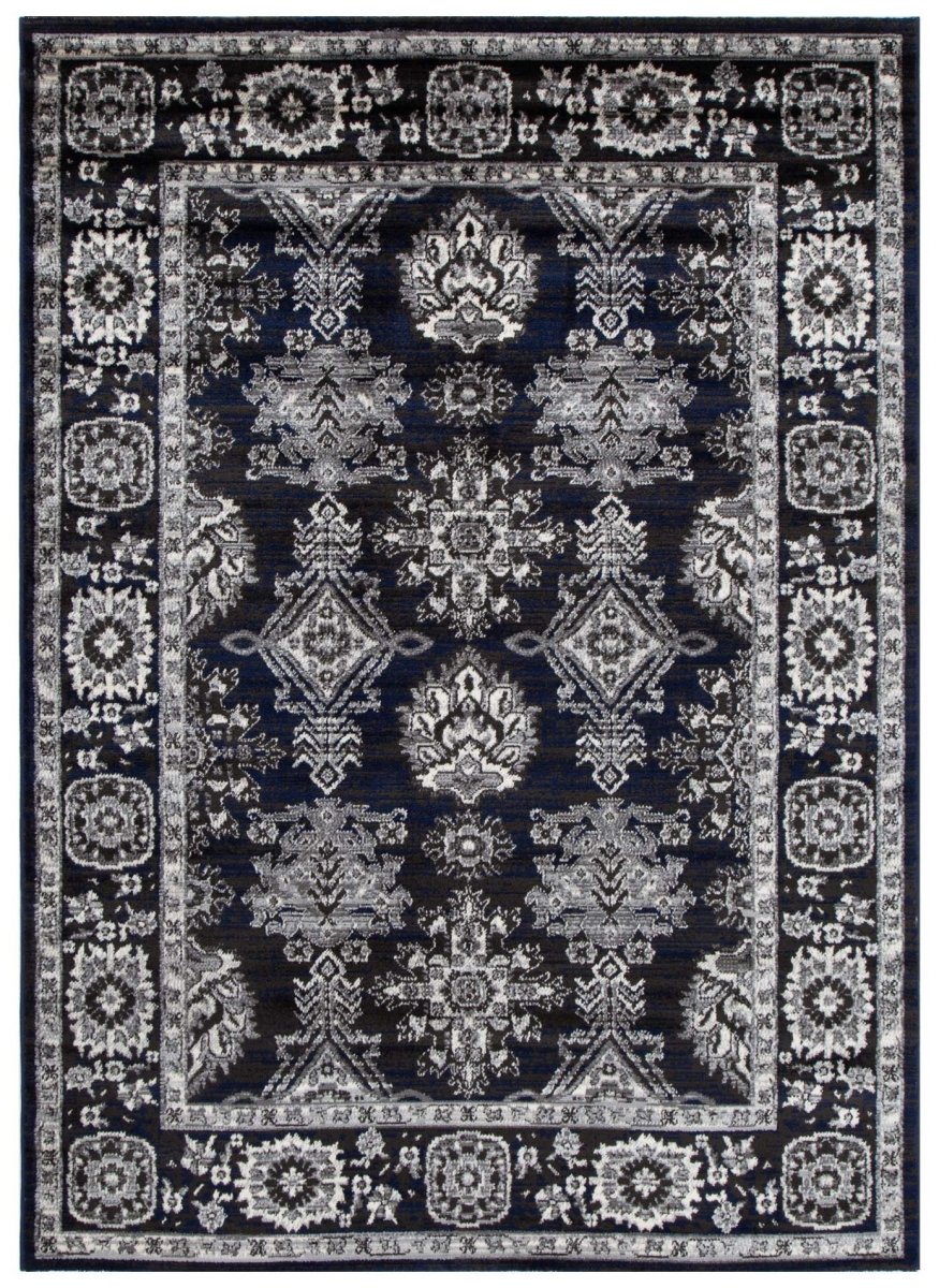 Vivid Navy Grey Rug | Ruggy