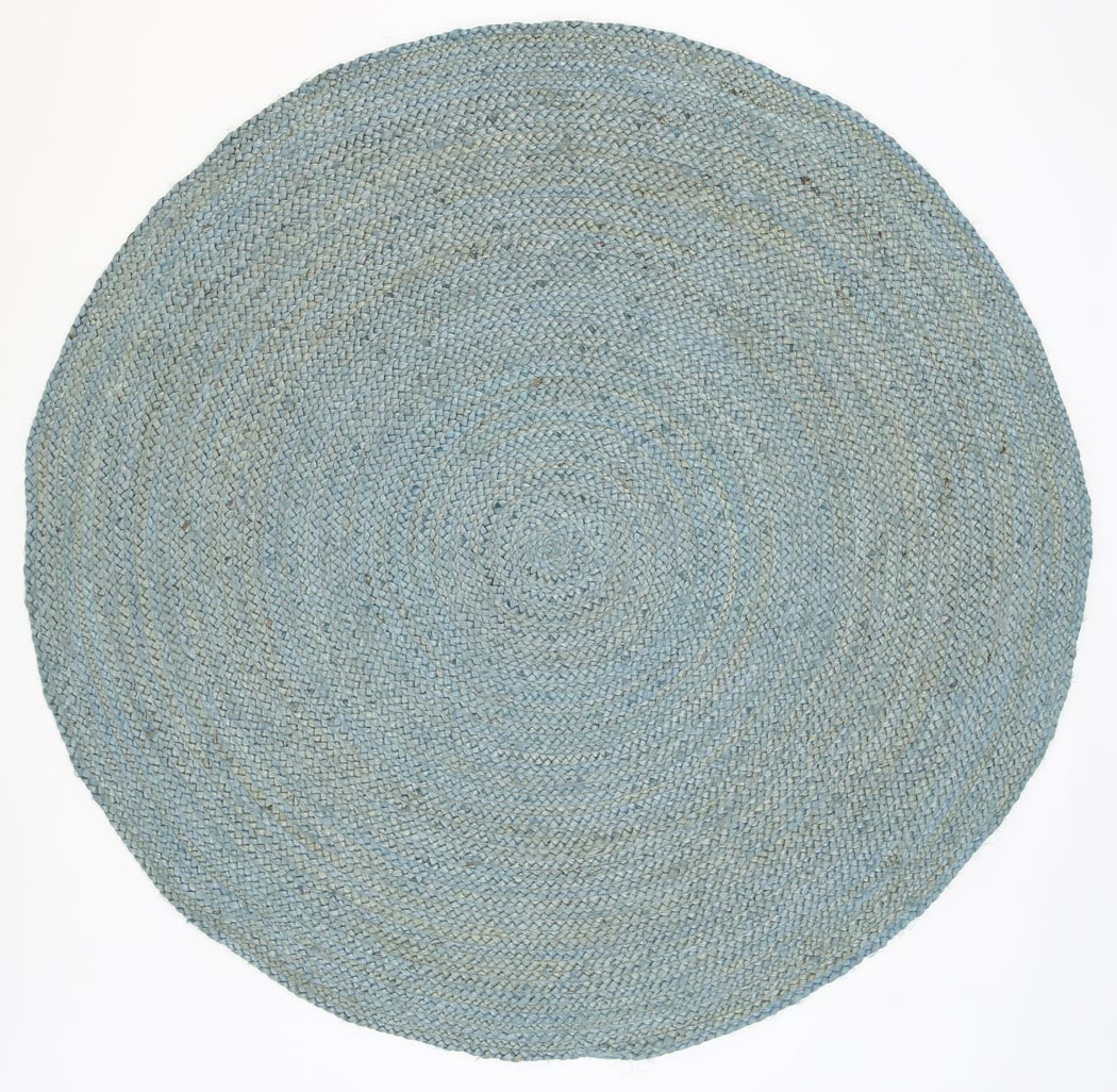 Organica Tundra Blue Jute Round Rug | Ruggy